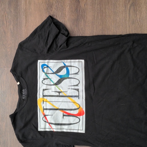 Guess | Shirts | Guess Mens Size Large Black Front Graphic Tee Shirt ...
